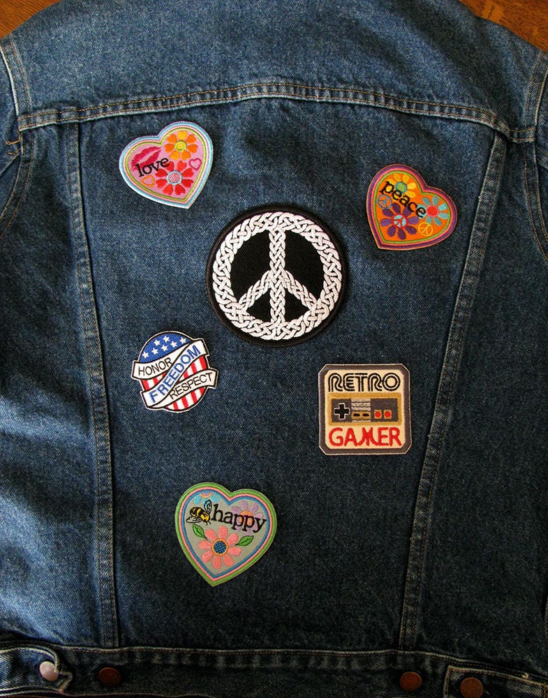 PEACE Patch Large Embroidered Sew-on Iron-on Patch Twill | Etsy