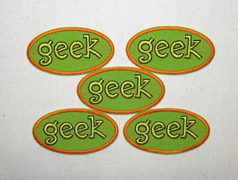 GEEK Patch Embroidered Iron-On Patch Geekery Orange | Etsy
