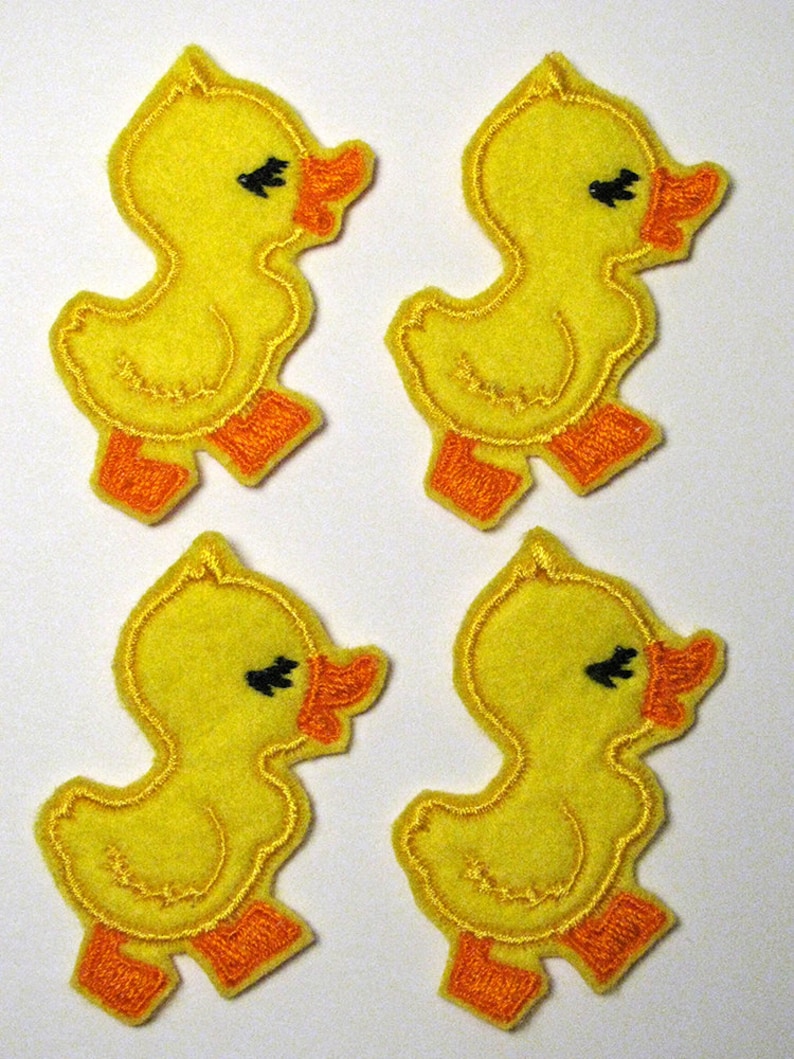 Baby Duckling Patch Set - Small Embroidered Duck Felt Sew-on or Glue on ...