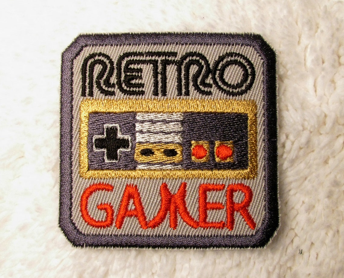 Retro Gamer Iron On Patch Embroidered Old School Gamer | Etsy