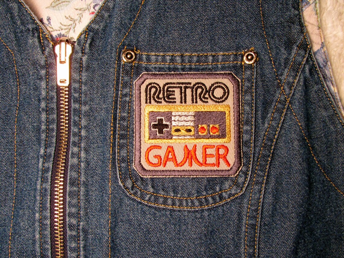 Retro Gamer Iron On Patch Embroidered Old School Gamer | Etsy