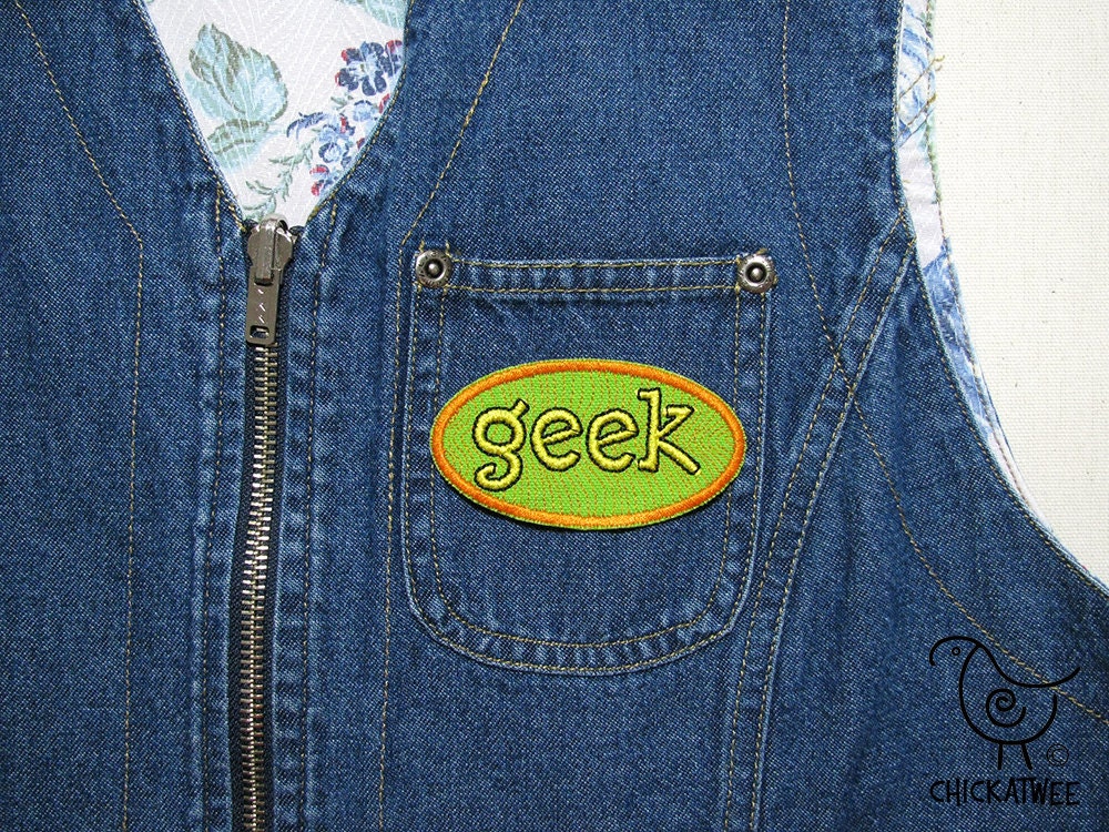 GEEK Patch Embroidered Iron-On Patch Geekery Orange | Etsy