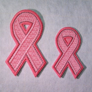Pink Ribbon Patch - Breast Cancer Awareness Embroidered Iron-on, Sew-on ...