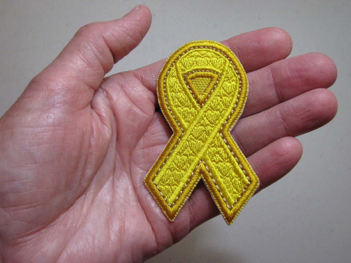 Yellow Ribbon Patch Two Sizes Embroidered Iron-On Sew-On | Etsy