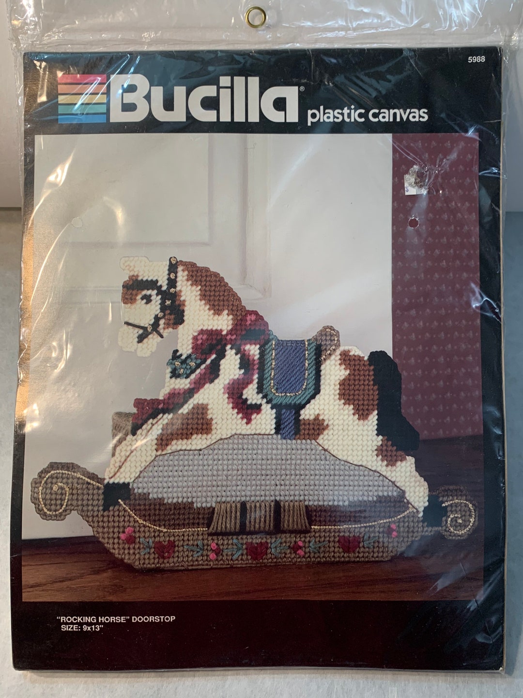 Bucilla Plastic Canvas Rocking Horse Doorstop Kit Size 9 Inch X 13 Inch ...