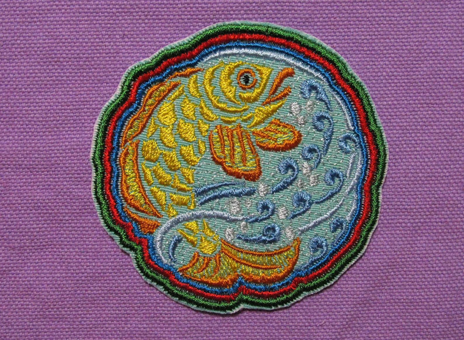 Oriental Goldfish Patch Embroidered Fish Patch Goldfish | Etsy