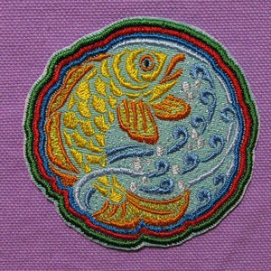 Oriental Goldfish Patch Embroidered Fish Patch Goldfish Swimming Iron ...