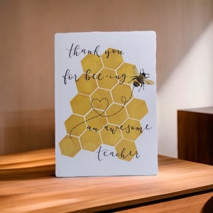 Teacher Thank You Card With Bee thank You for Bee-ing - Etsy Canada