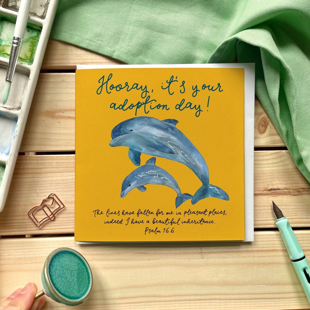 Christian Adoption Card, Bright Card With Scripture Verse and ...