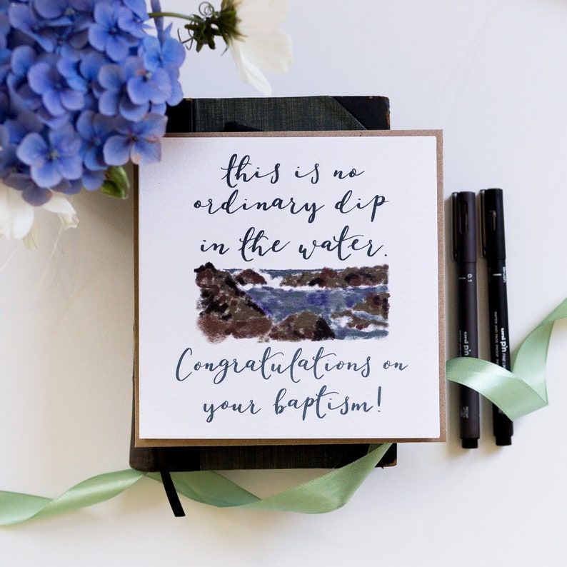 Adult Baptism Card, Congratulations on Your Baptism, No Ordinary Dip in ...