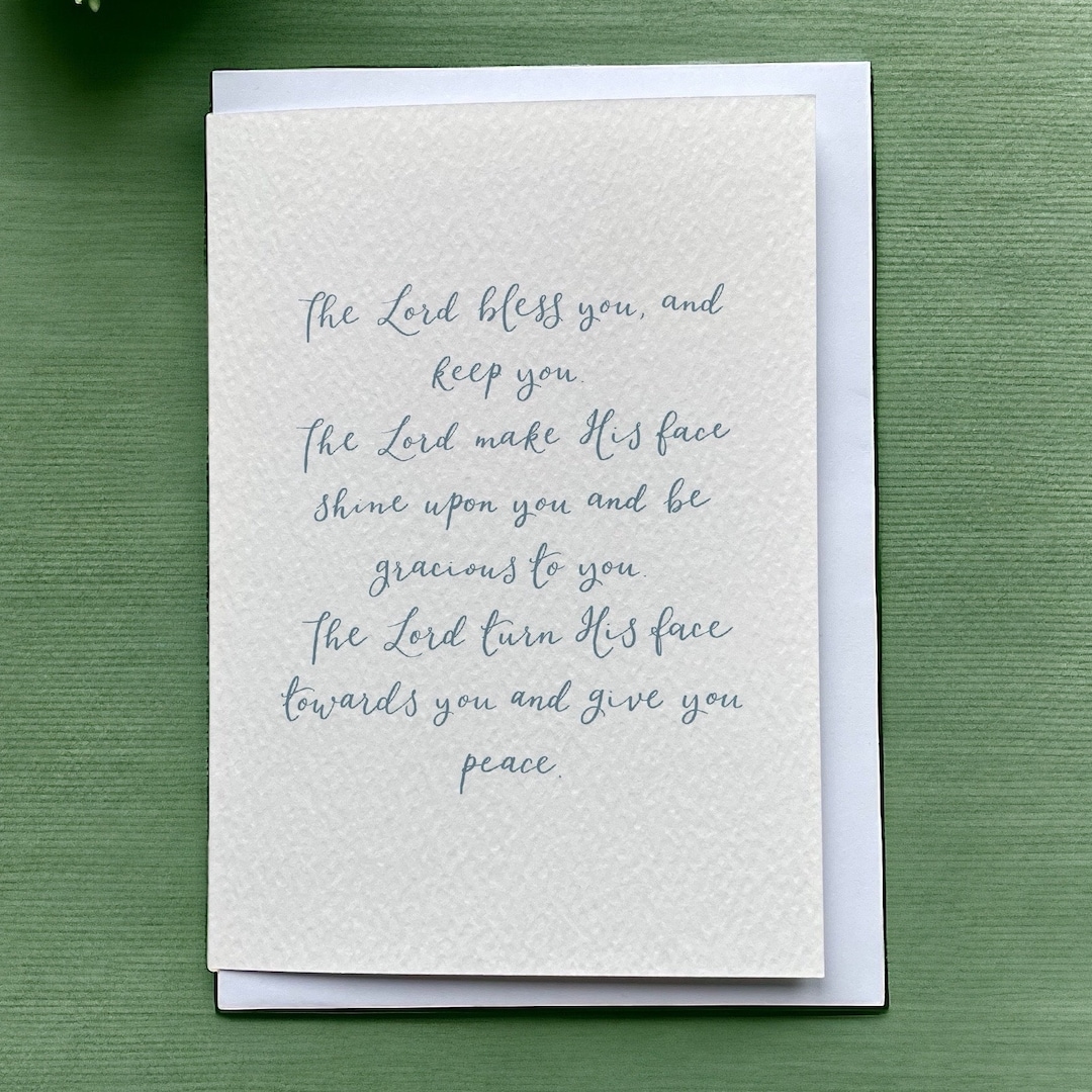 The Lord Bless You Card, Hand Lettered Aaronic Blessing From Numbers 6 ...
