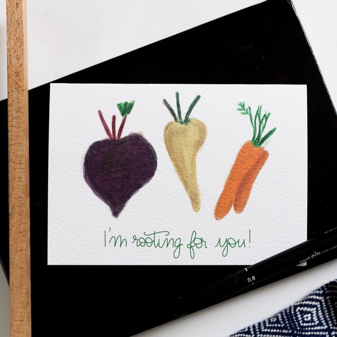 Im Rooting for You A6 Root Vegetables Gardening Veggie Pun - Etsy Singapore