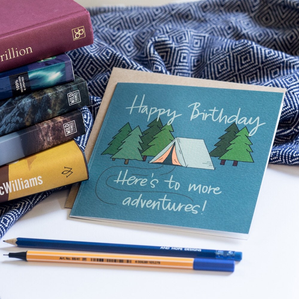 Heres to More Adventures Camping Wild Birthday Card - Etsy UK