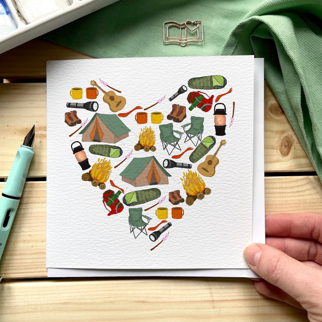 Camping Greeting Card: Outdoors Adventure Birthday Card - Etsy