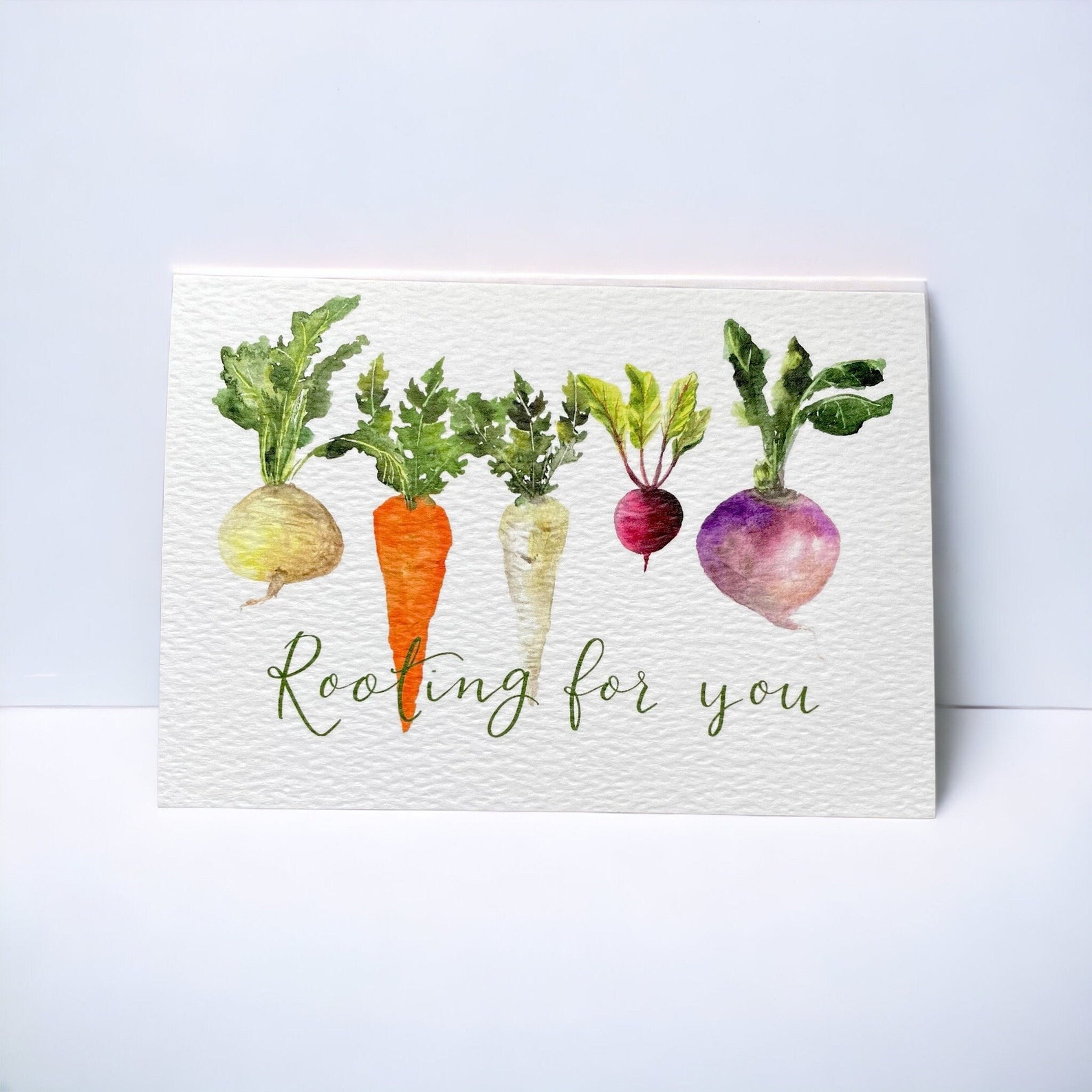 Rooting for You Card: Watercolor Vegetable Pun Encouragement - Etsy UK