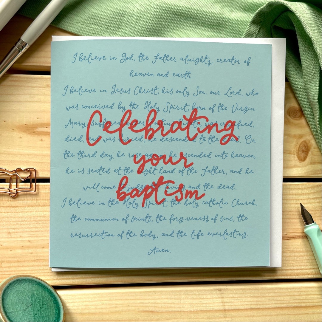 Apostles Creed Baptism Card: Modern Christian Believer Gift for Adults ...