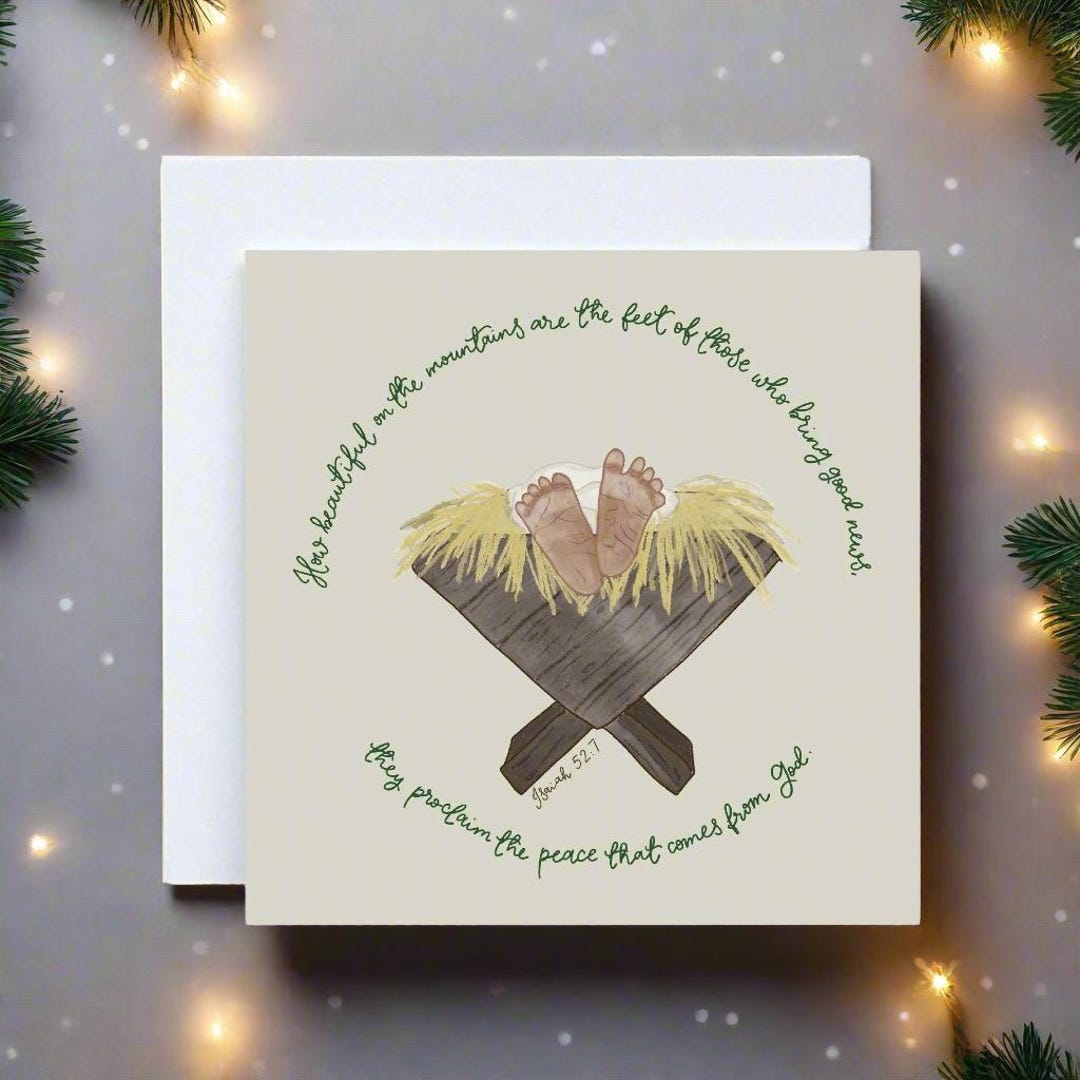 Baby Jesus Nativity Christmas Cards: Watercolour & Scripture Christian ...