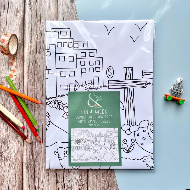 Jumbo Easter Colouring Sheet, Christian Children’s Activity, Holy Week ...
