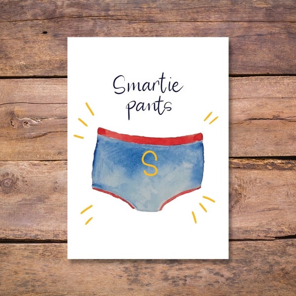 Graduation Card Smartie Pants - Etsy