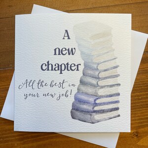 New Job Card, a New Chapter, Book Lover Card for Promotion ...
