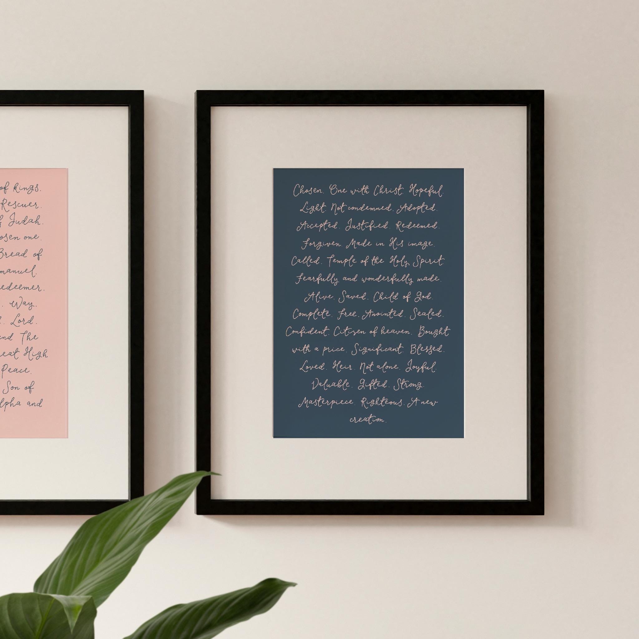 Identity in Christ Wall Art Print, Christian Poster, Chosen, Loved ...