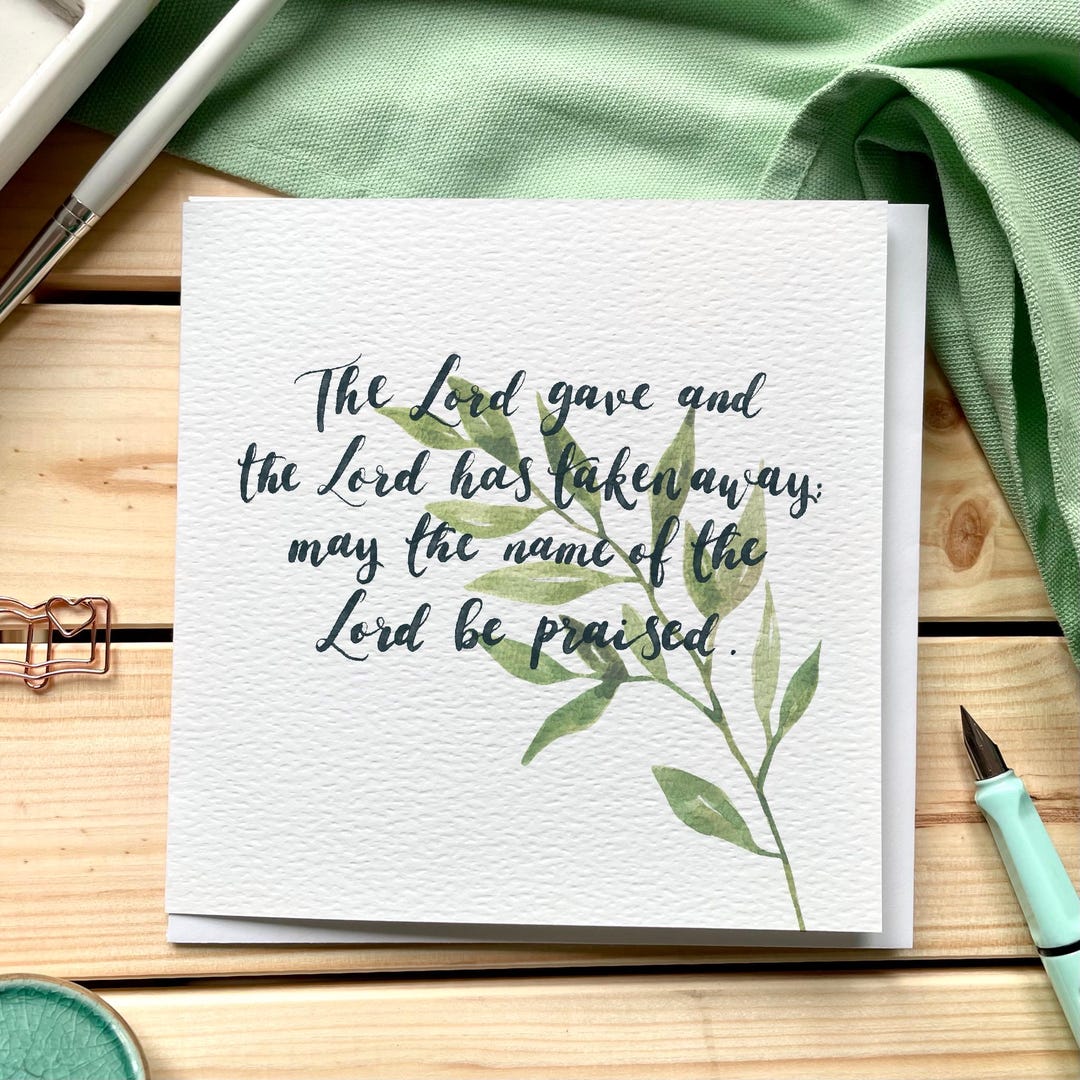 Christian Condolence Card, Sympathy Card With Bible Verse, the Lord ...