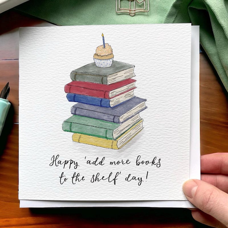 Bookworm Birthday Card - Etsy UK