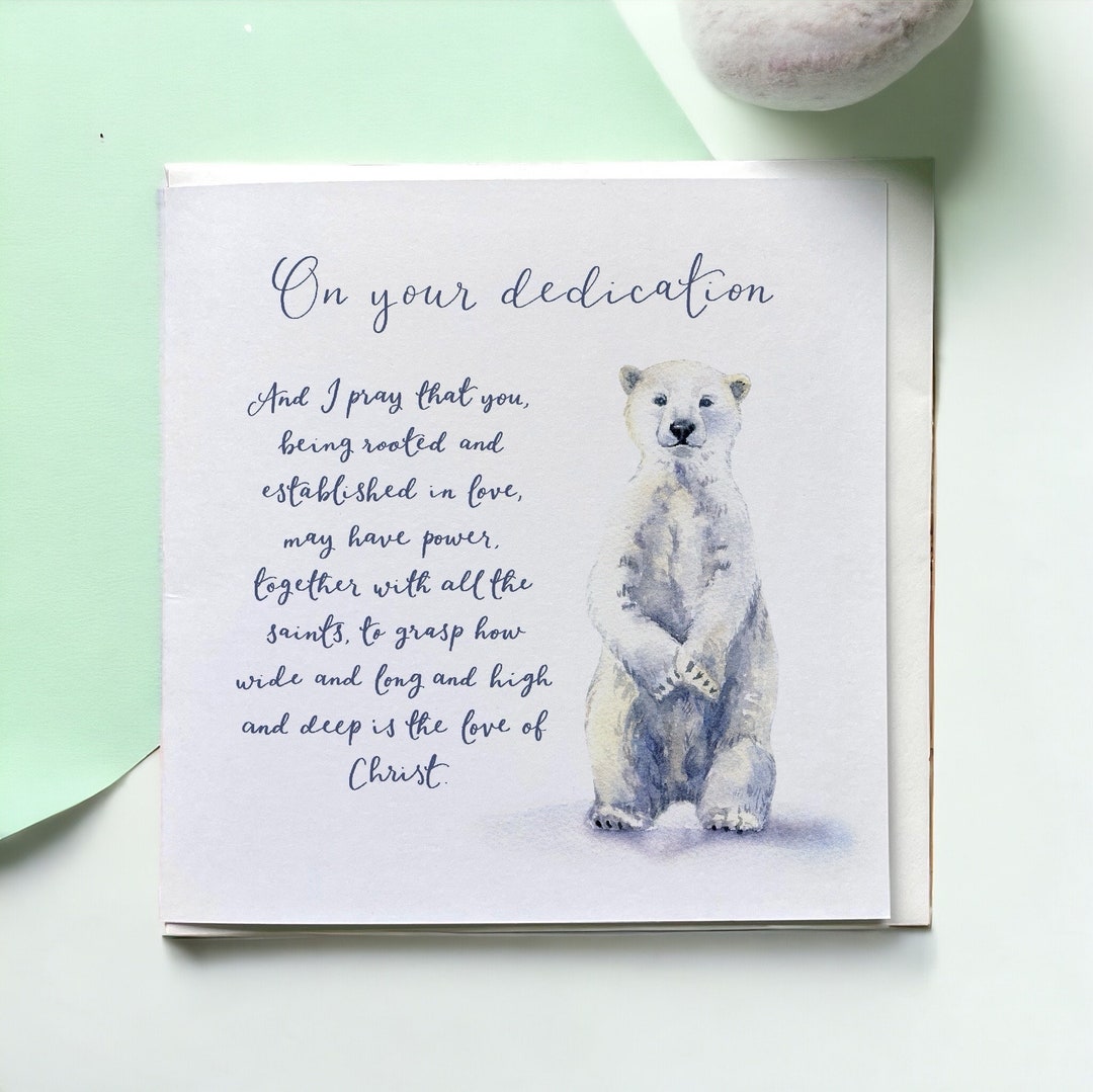 Baby Dedication Card, on Your Dedication, Hand Lettered Bible Verse ...
