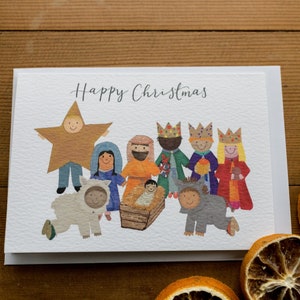 Nativity Christmas Cards - Pack of School Play Christian Christmas ...