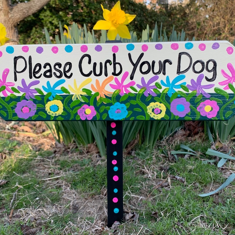 Curb Your Dog Sign - Etsy