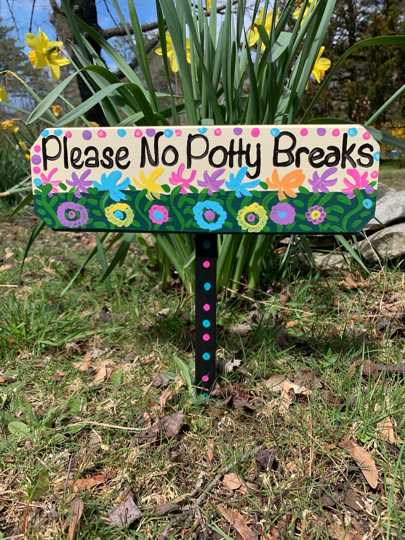 Outdoor Wood “please No Potty Breaks” Weatherprotected Sign, Lawn ...