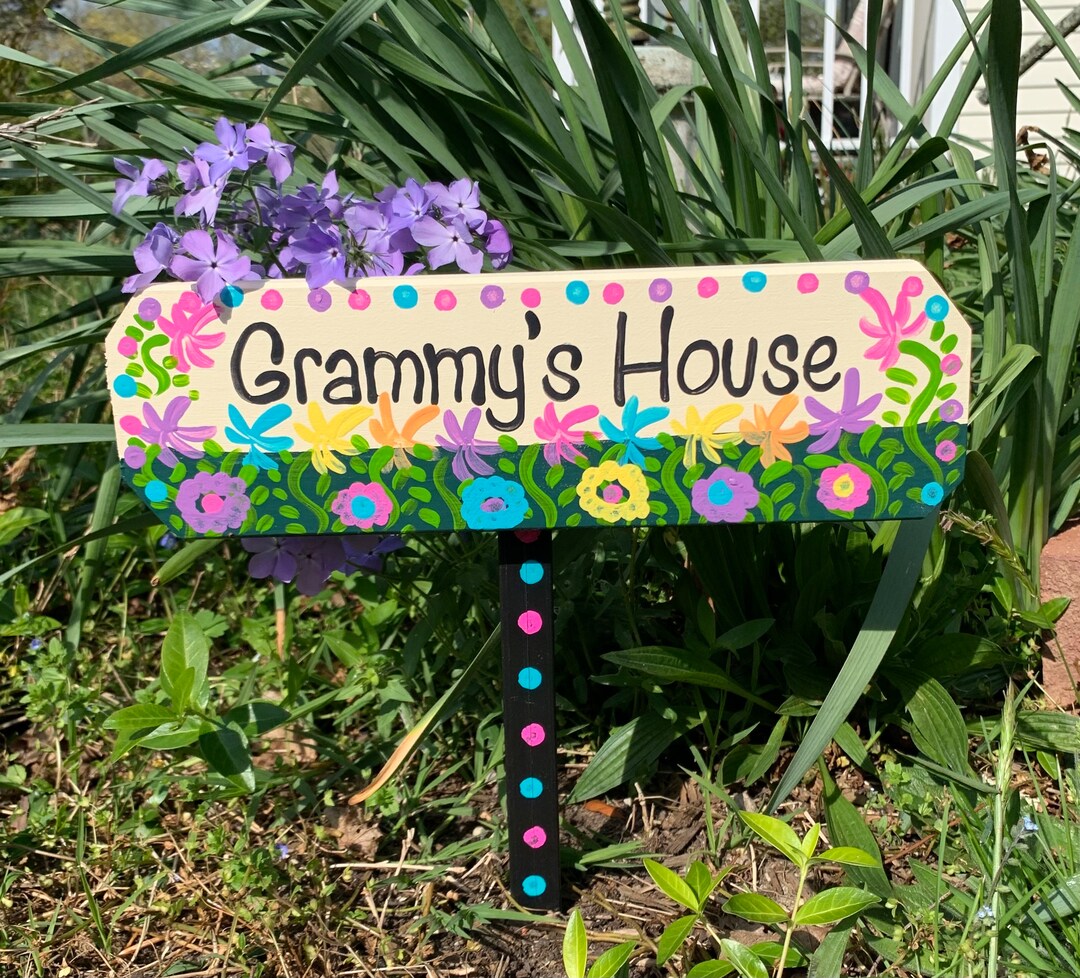 Grammy's House Wood Weather Protected Lawn Ornament, Yard Stake, Garden ...