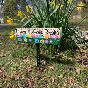 Outdoor Wood “please No Potty Breaks” Weatherprotected Sign, Lawn ...