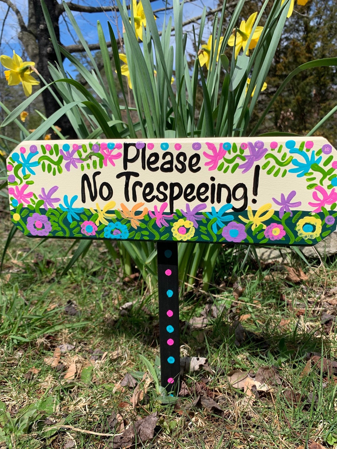 Outdoor Wood Sign, “please No Trespeeing” Weather Protected, Composite ...