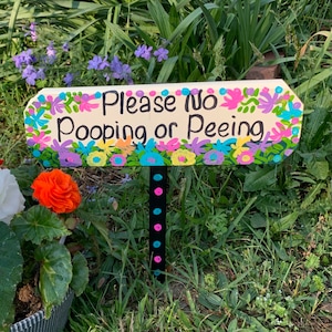 Please No Pooping or Peeing Wood Sign, Weather Protected With Composite ...