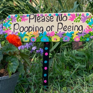 Please No Pooping or Peeing Wood Sign, Weather Protected With Composite ...