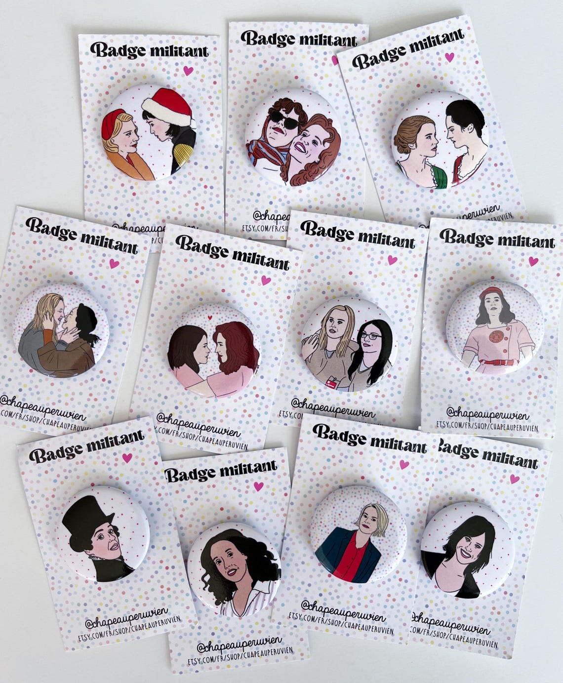 Feminist Activist Badge Featuring Portraits of Lesbian and Trans ...