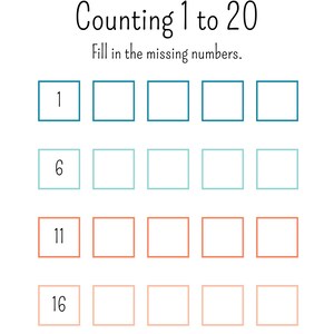 20 Charts- Fill in the Blank Worksheet Set - Etsy