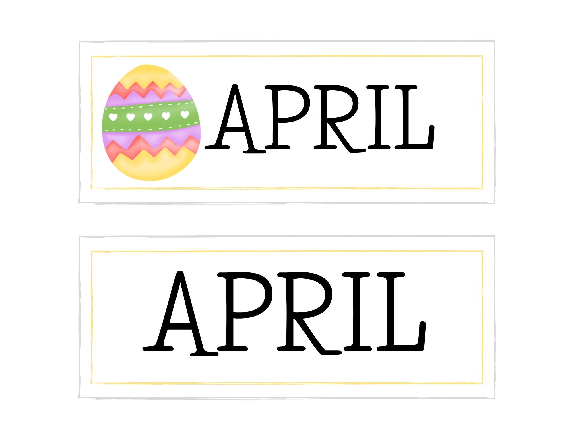 April Calendar Cards for Classroom Calendar - Etsy