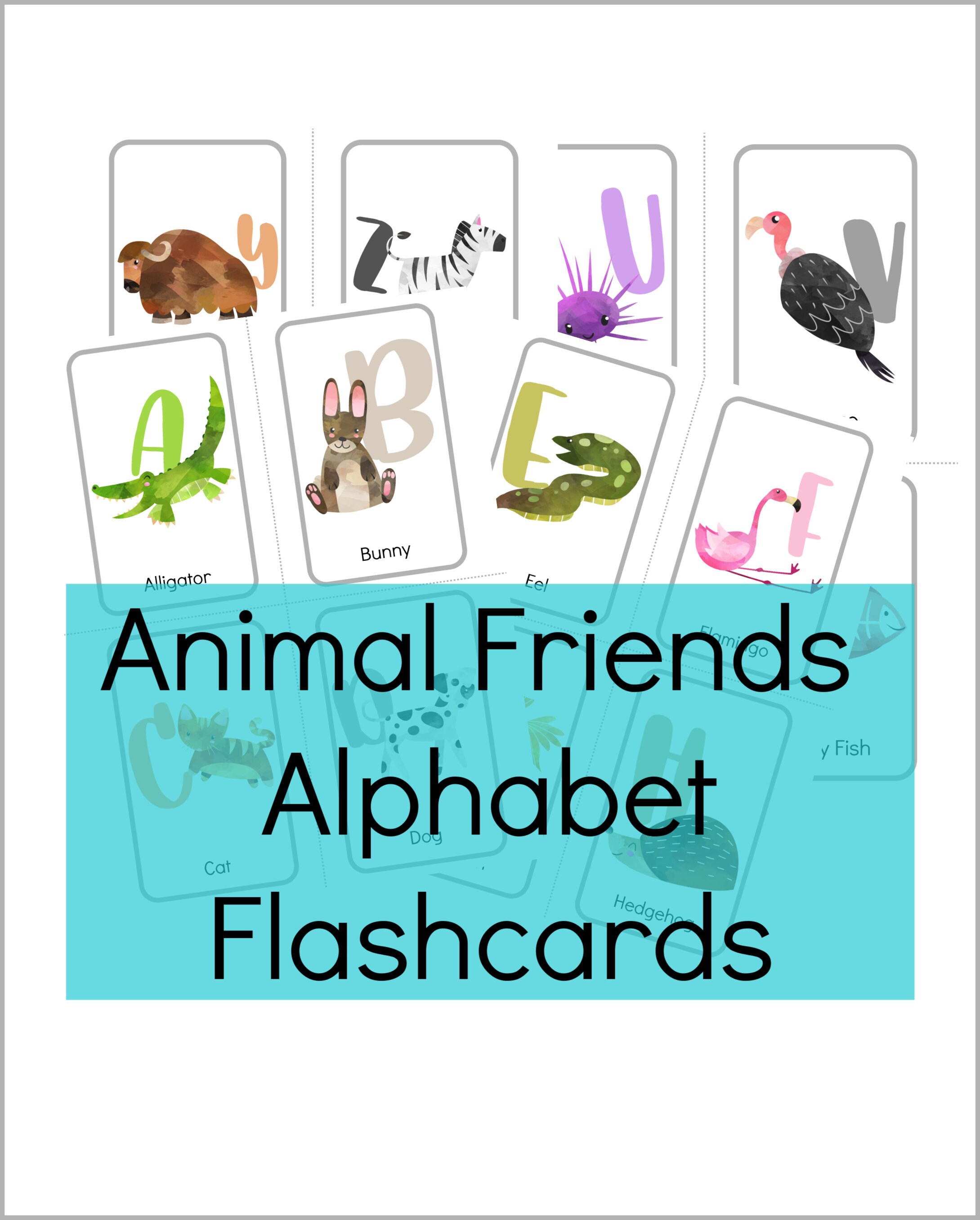 Animal Friends Alphabet Flashcards, Preschool Curriculum, Kindergarten ...