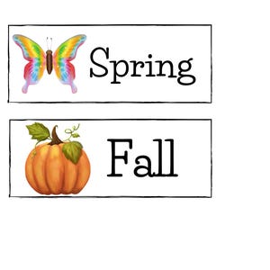 Season Card Set for Classroom Calendar Printable and Reusable - Etsy