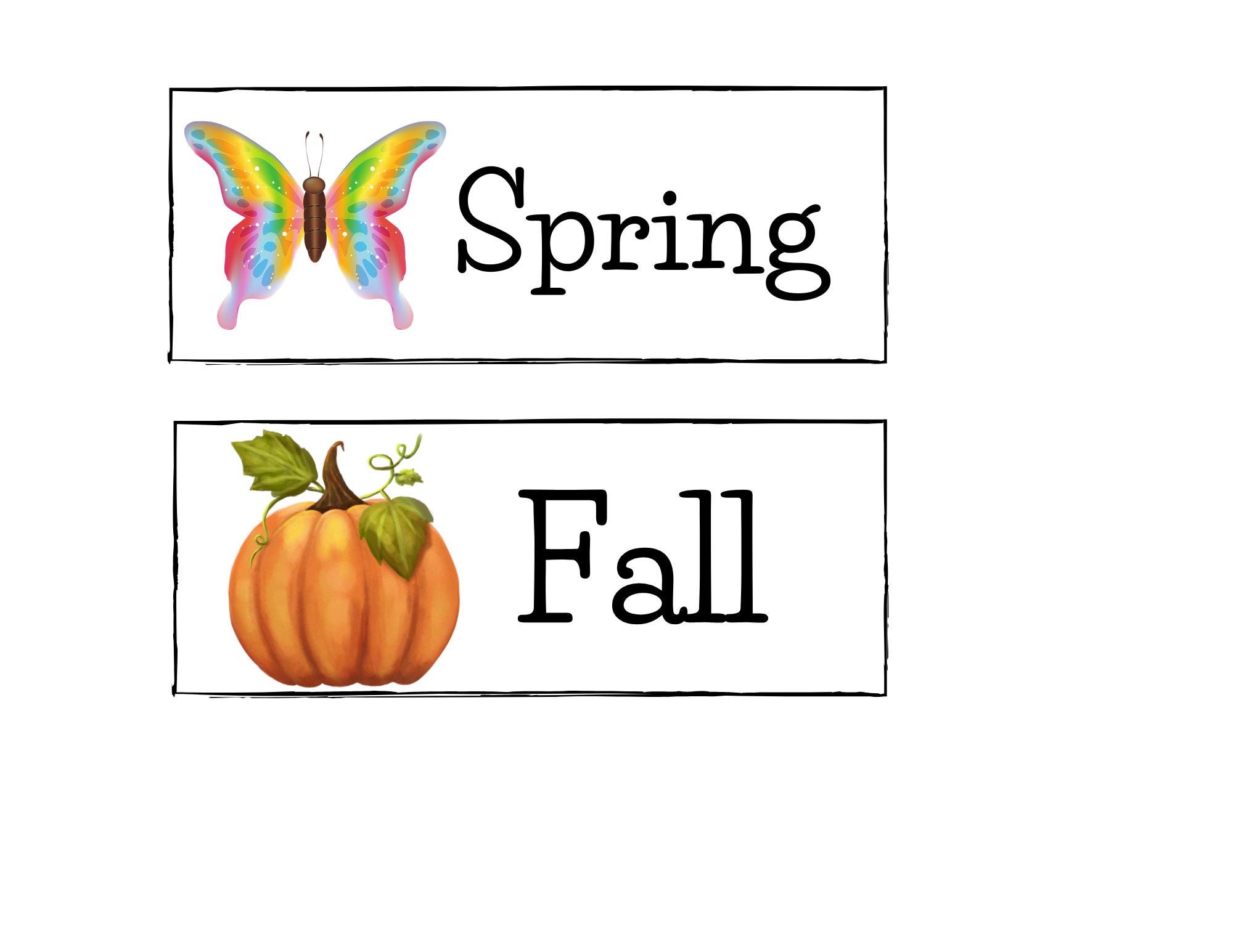 Season Card Set for Classroom Calendar Printable and Reusable - Etsy