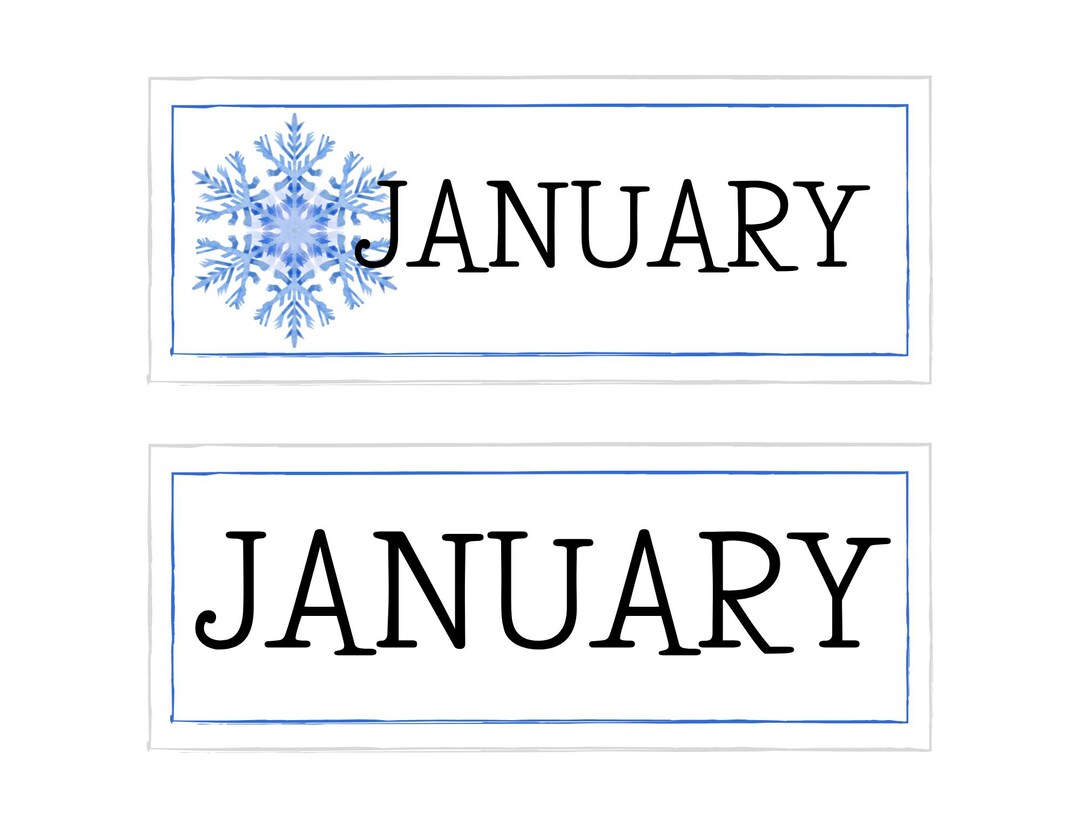 January Calendar Cards for Classroom Calendar - Etsy