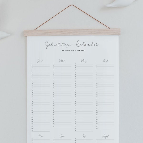 Birthday Calendar - Etsy