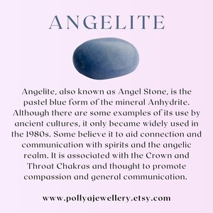 Angelite Gemstone Bracelet, Pale Blue Angel Stone & Sterling Silver ...