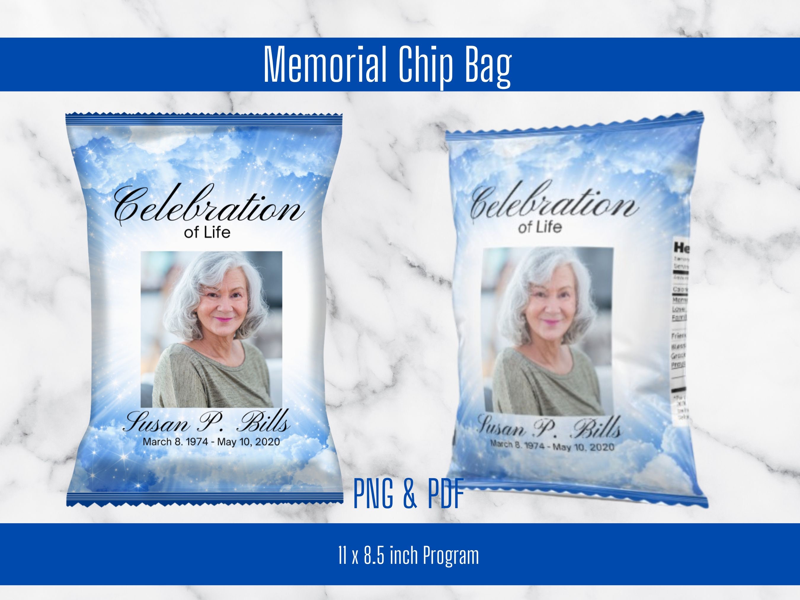 Blue Clouds in Sky Funeral Chip Bag Heaven Obituary Funeral - Etsy
