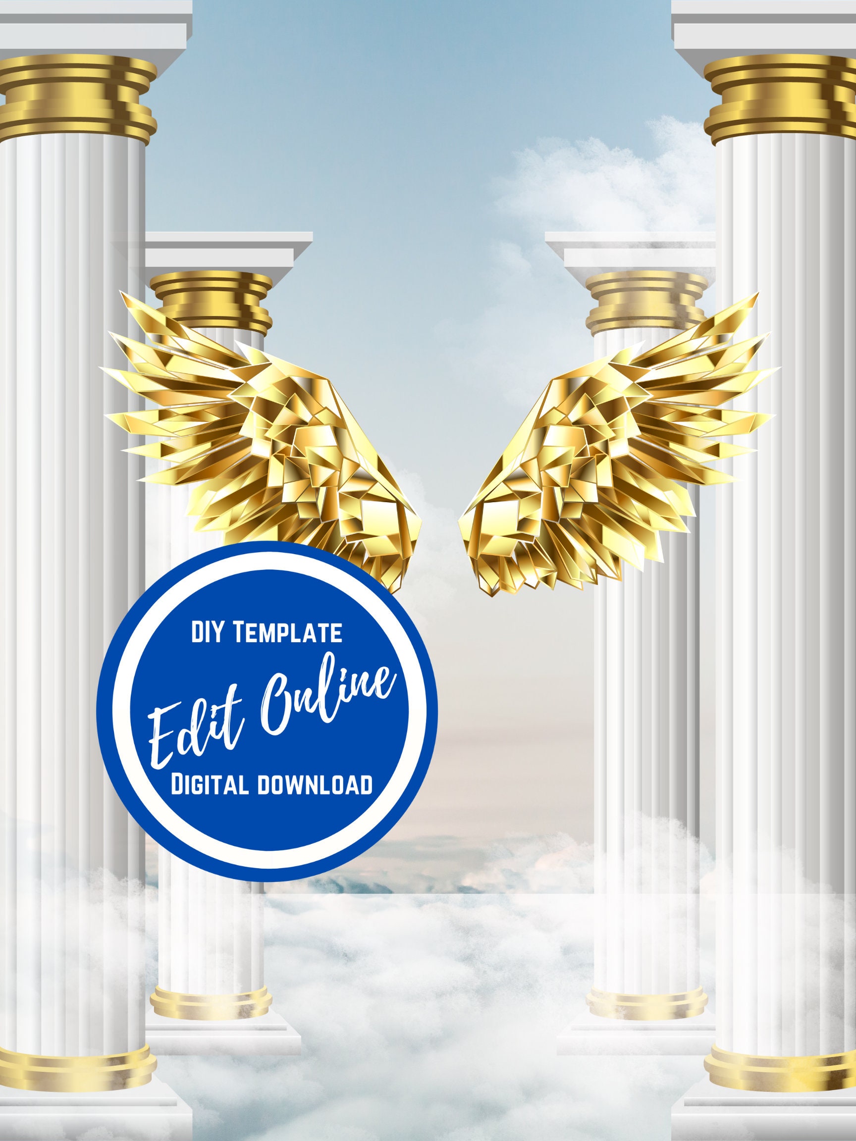 Heaven Pillars and Clouds Memorial Flyer T-shirt Design Gold - Etsy