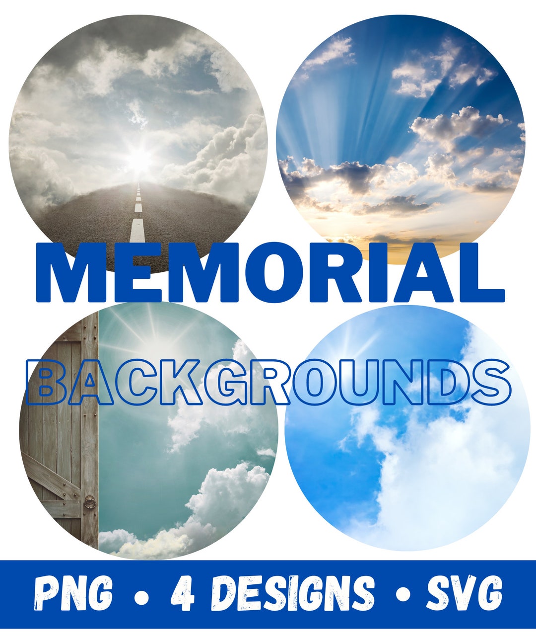 Memorial Cloud Backgrounds: Loss of Loved One Clipart (PNG, SVG) - Etsy