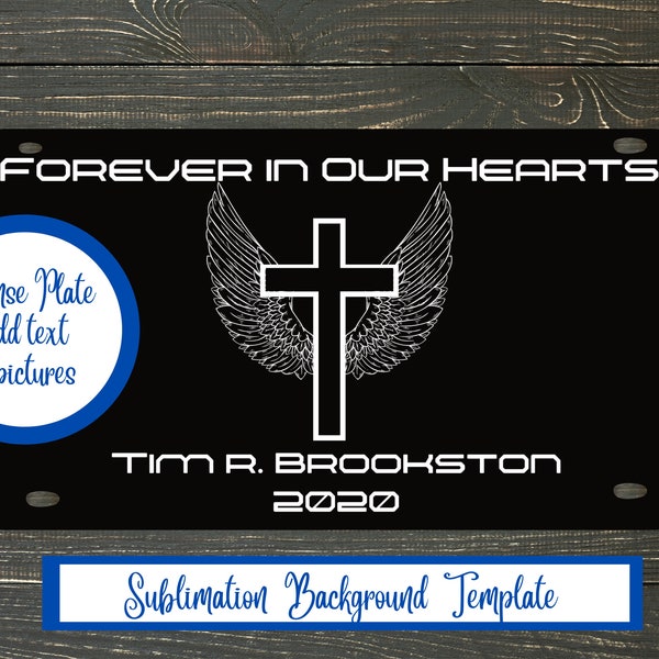 Memorial License Plate Template - Etsy