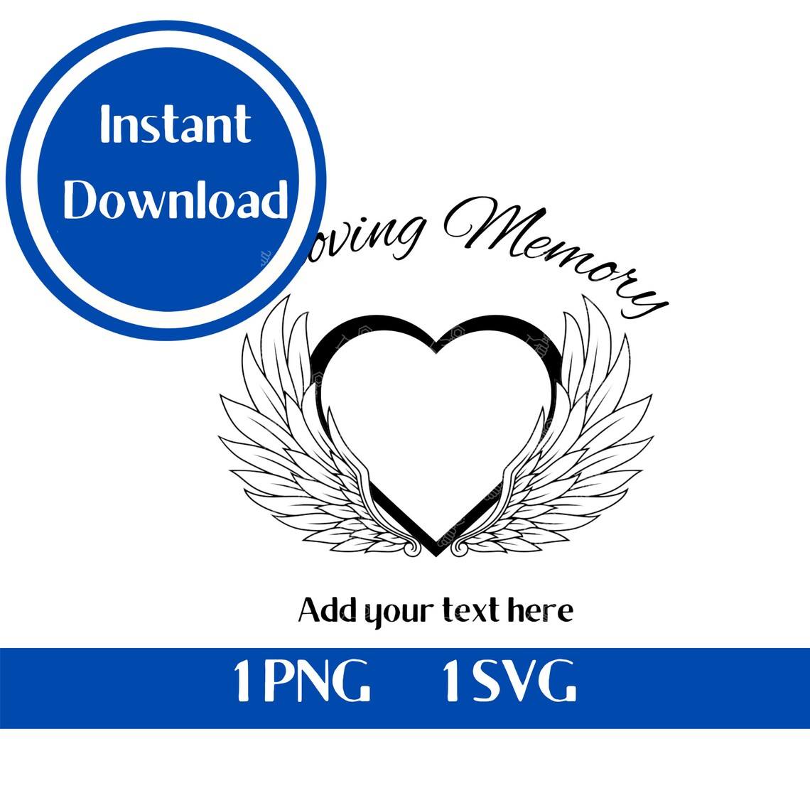 Heart & Wings Memorial SVG: in Loving Memory Design (digital Download ...